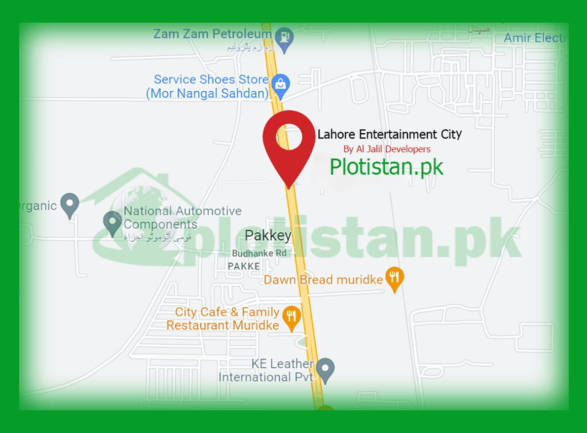 Lahore Entertainment City - Payment Plan 2024 - Location Map