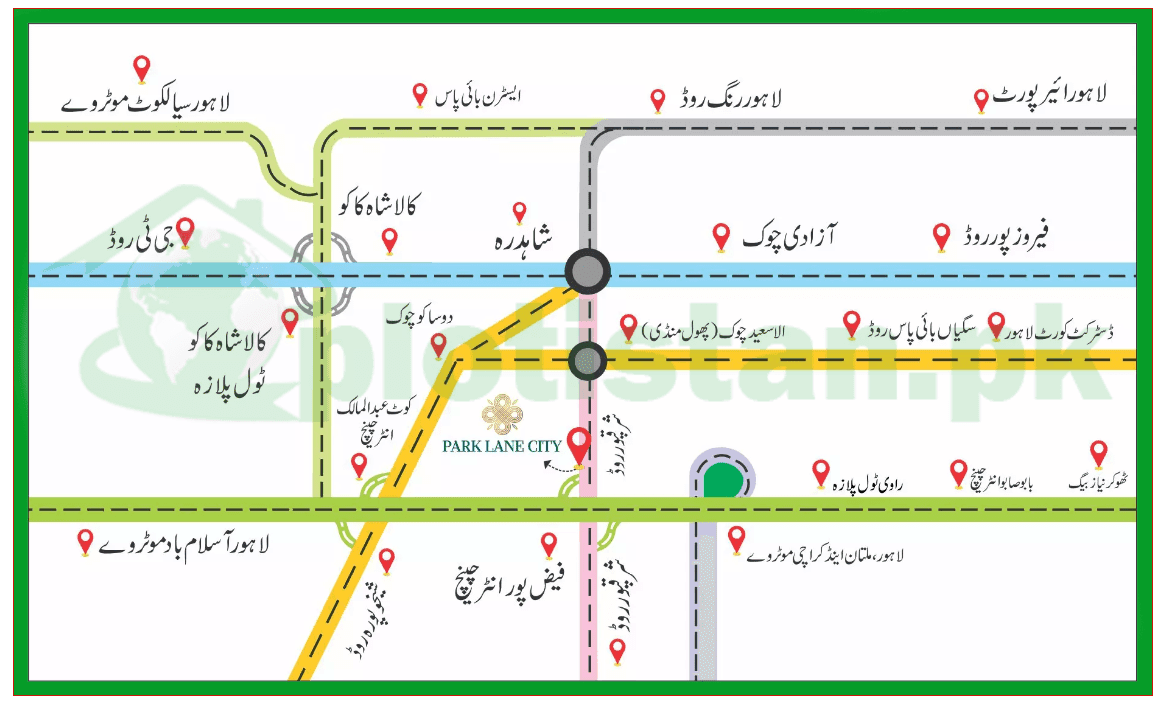 Park Lane City Lahore - Payment Plan 2024 - Location Map